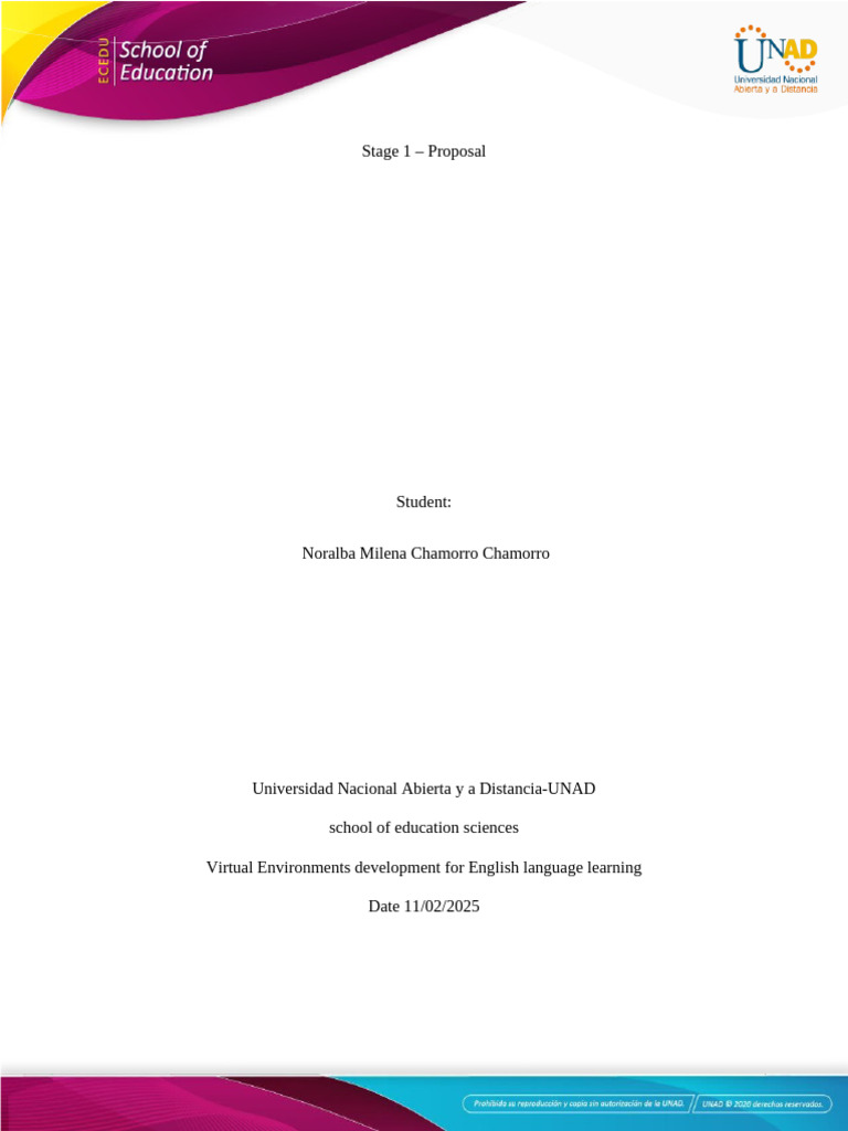 Stage 1 - Proposal - Milena Chamorro | PDF | Learning | Human Communication