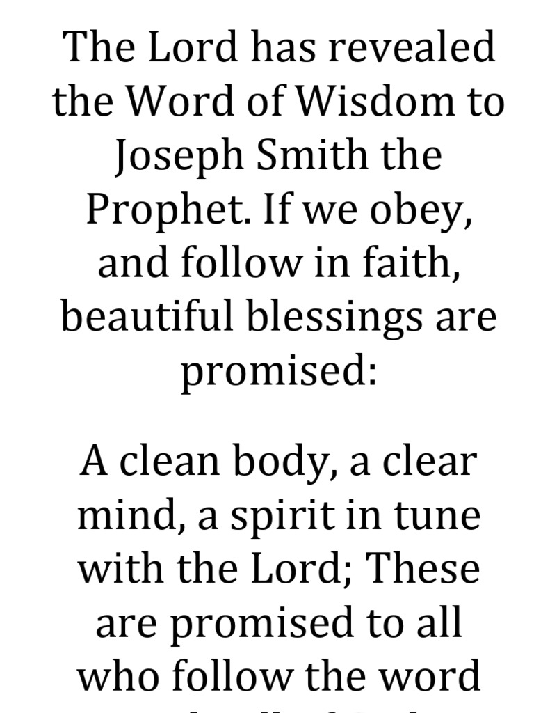 The Word of Wisdom | PDF