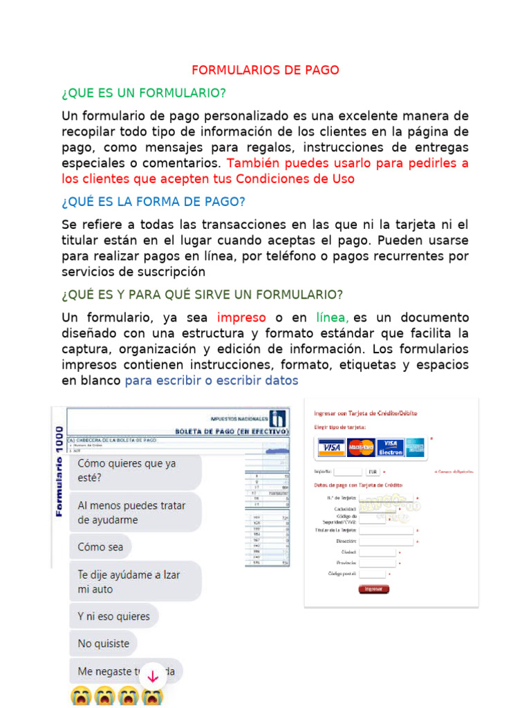 Formularios de Pago | PDF