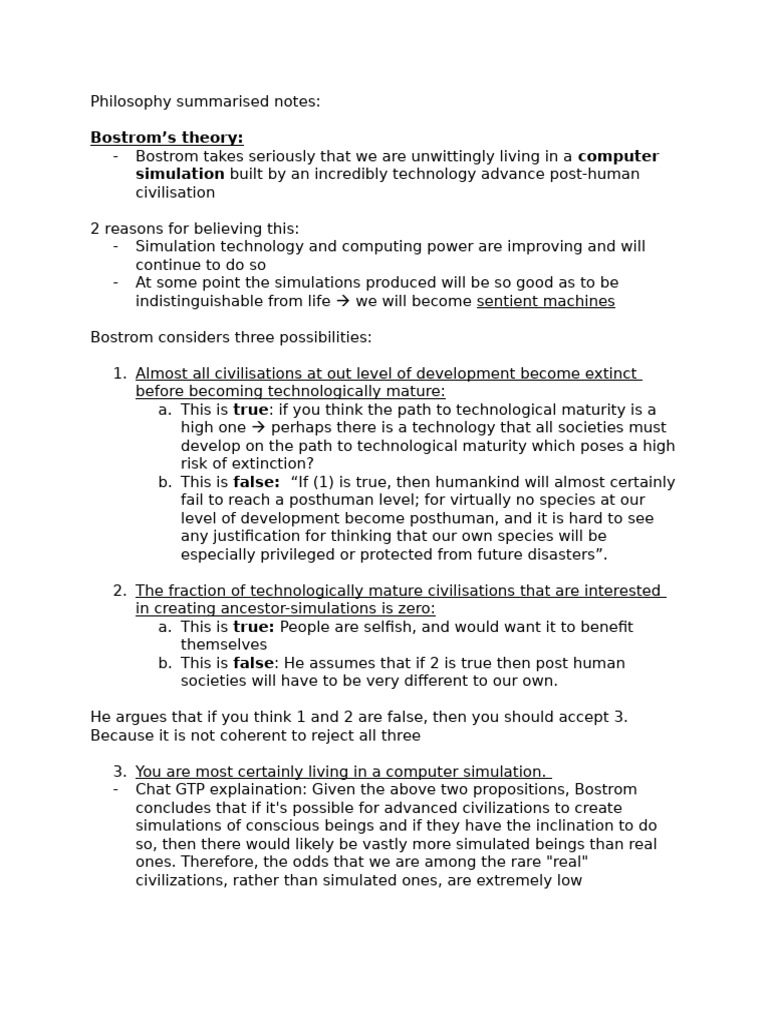 Philosophy summarised notes | PDF | Academic Discipline Interactions ...