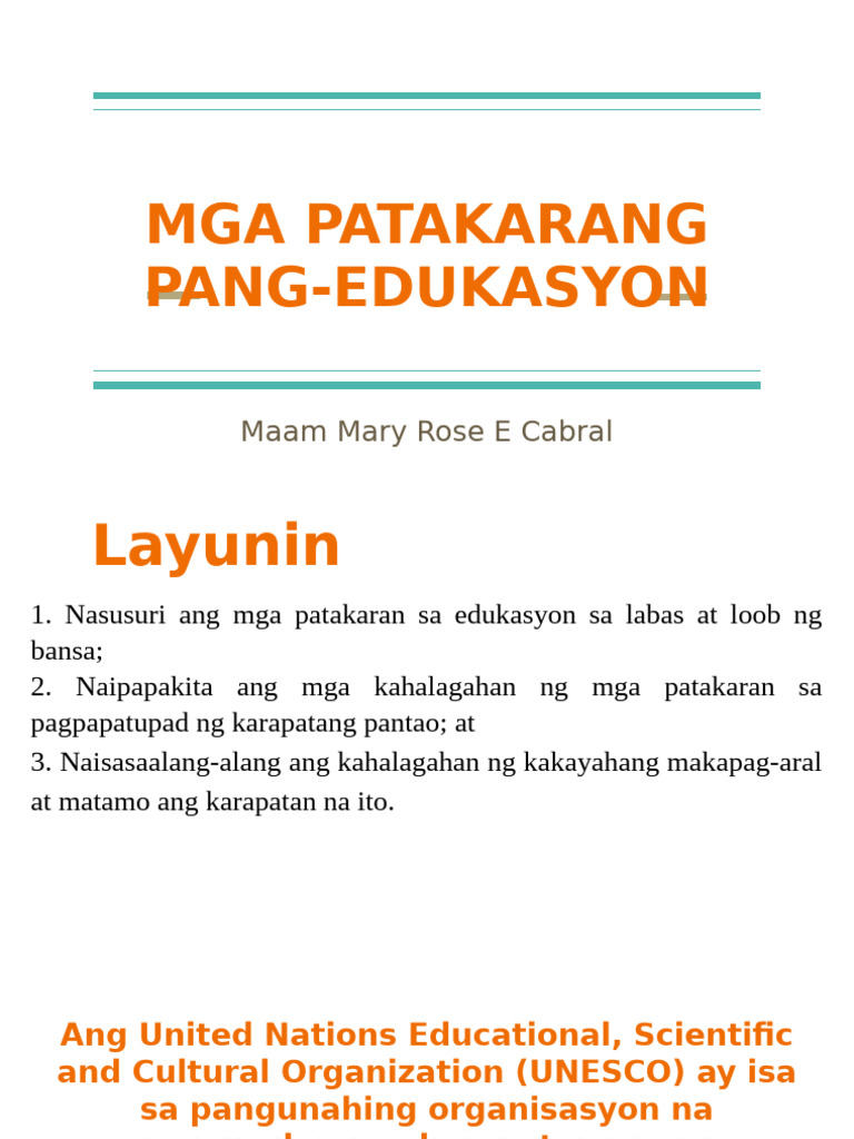 G10 PPT - Mga Patakarang Pang Edukasyon | PDF