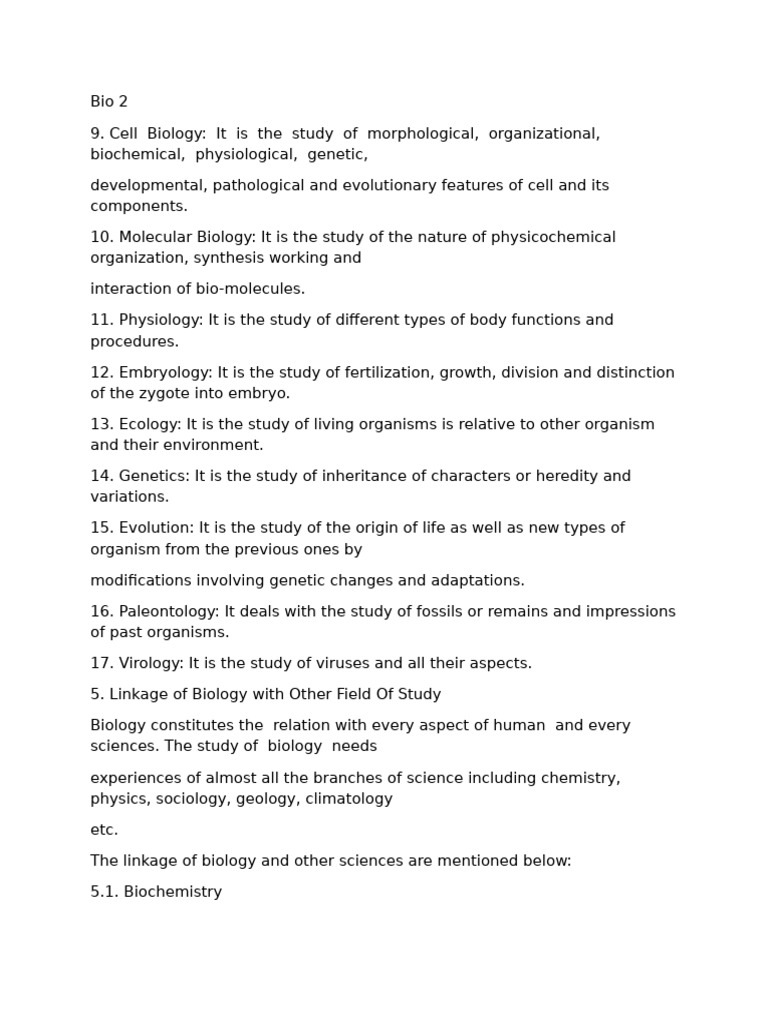 Bio 2 | PDF | Biology | Biologist