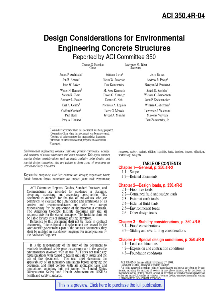 ACI-350.4R Design Considerations For Environmental Engineering Concrete ...