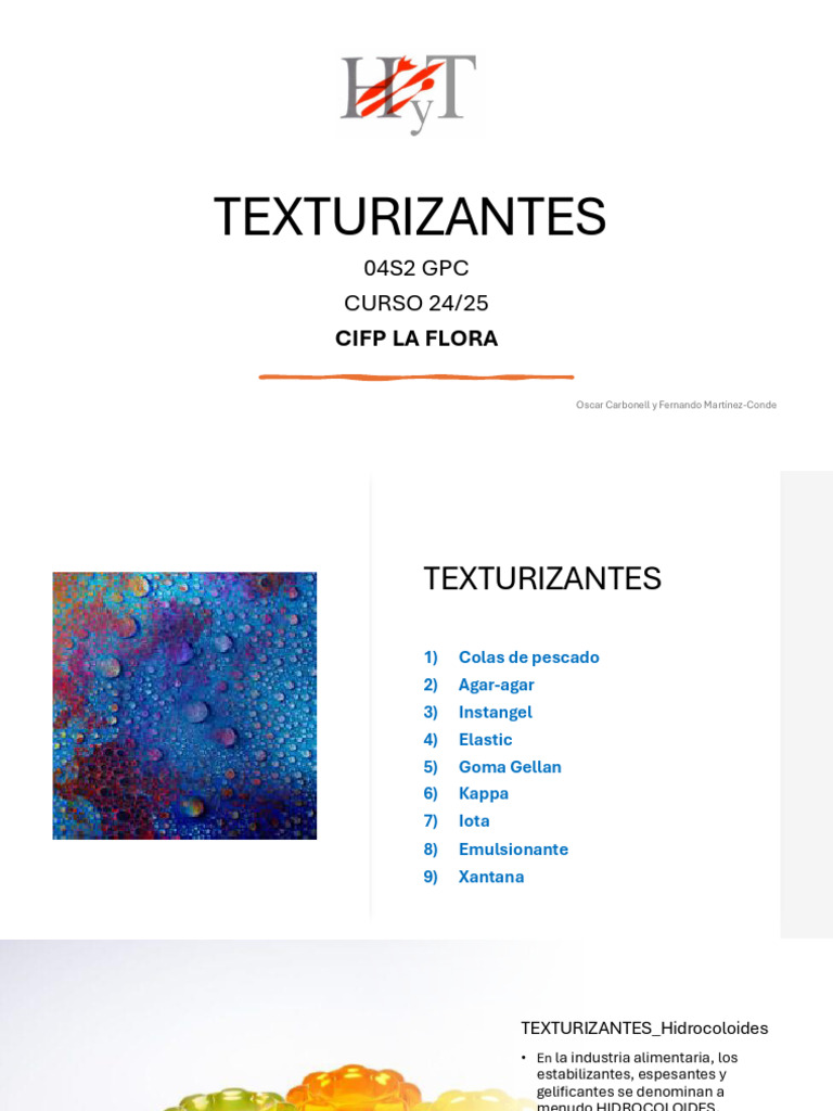Texturizantes - Sesión 1 | PDF | Agar | Gel