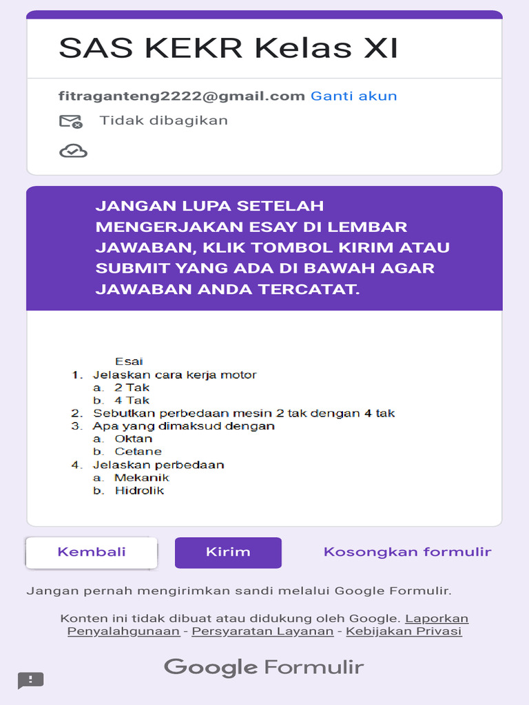 Sas Kekr Kelas Xi | PDF