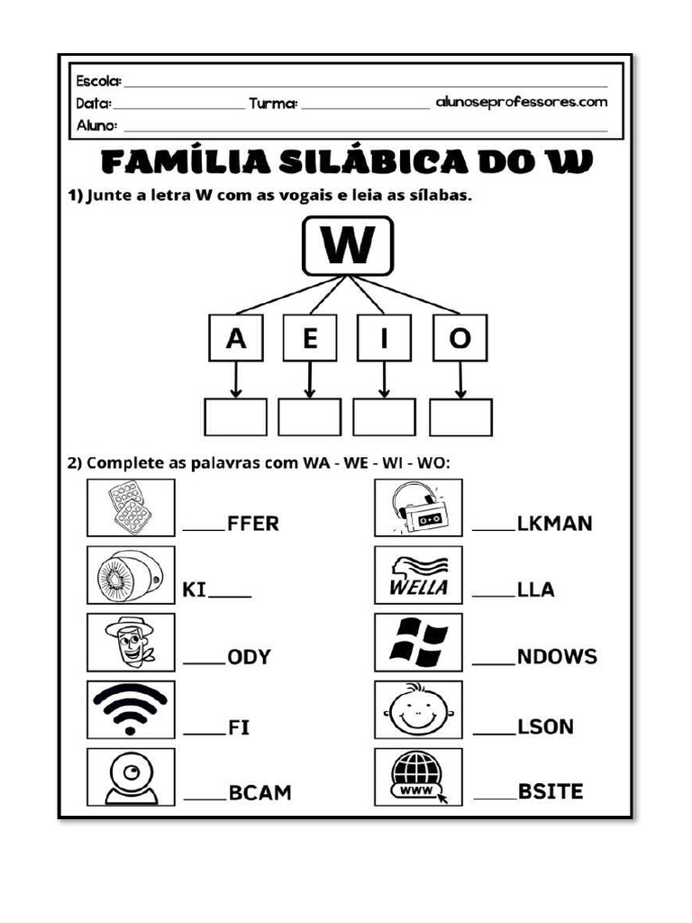 Família Silábica W X Z | PDF