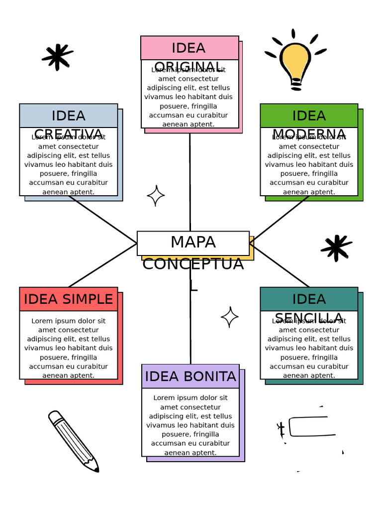 Documento A4 Mapa Conceptual Doodle Multicolor | PDF