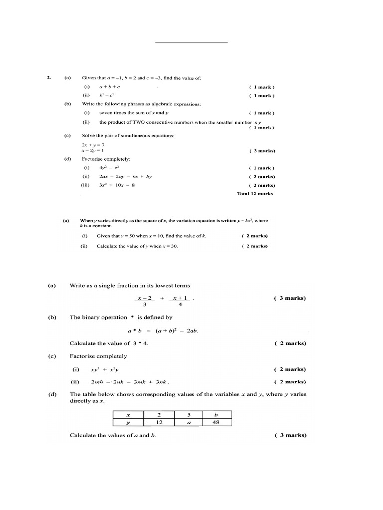 Algebra 2010-2024 | PDF