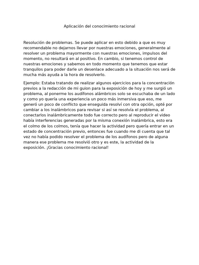 Aplicación Del Conocimiento Racional-REAL | PDF
