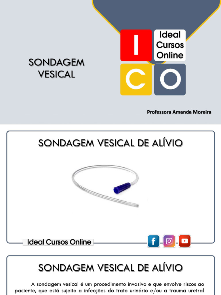 Sondagem+Vesical+Ideal+Cursos+Online | PDF | Enfermagem | Micção