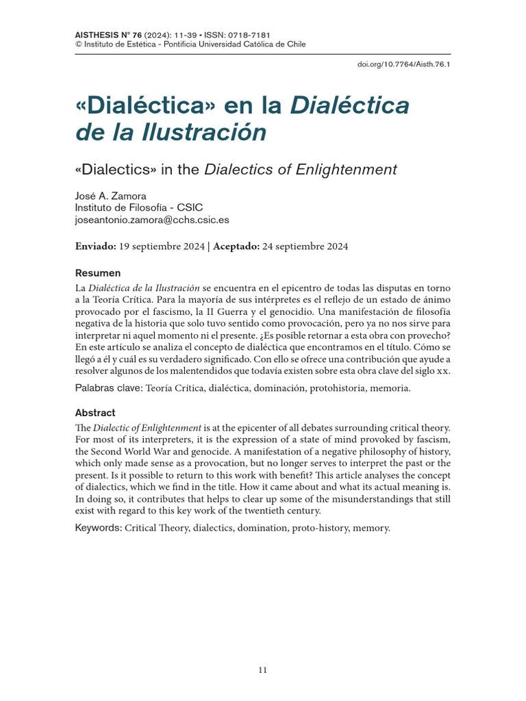Dialéctica en la Ilustración Crítica | PDF | Karl Marx | Dialéctico