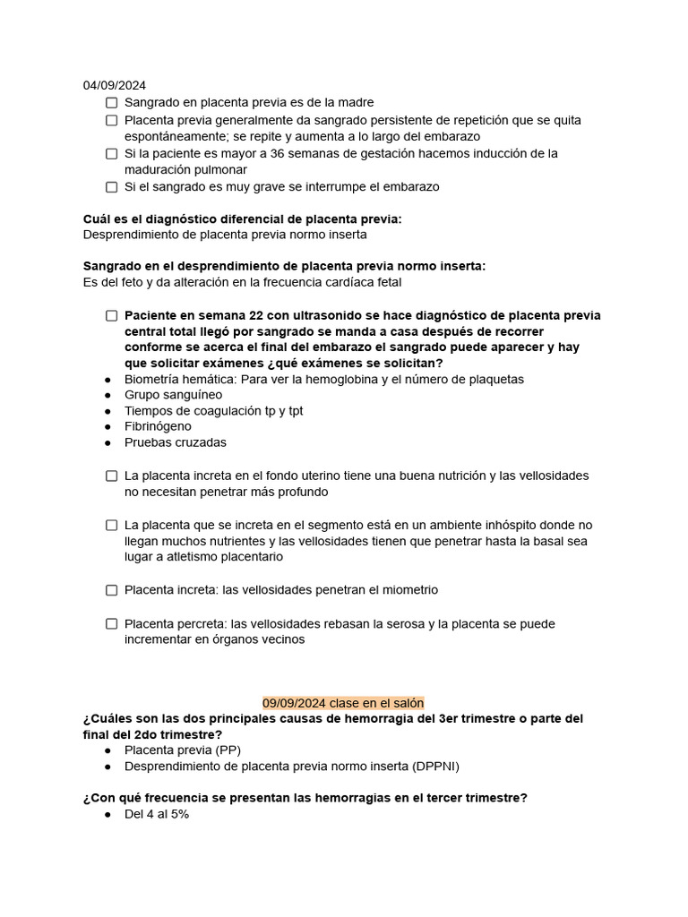 Placenta Previa, DPPNI | PDF | Placenta | El embarazo