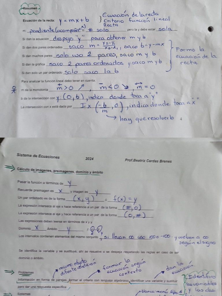 Resumen Funcion Lineal y Sistemas | PDF