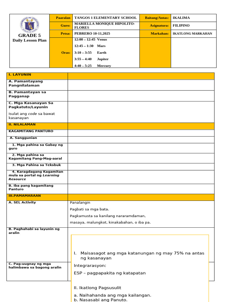 DLP FIL5 Exam Q3-FEB10-11 | PDF
