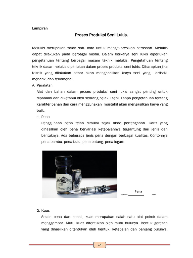 MA - Proses Produksi Seni Rupa - Refrensi Materi 1-2 | PDF