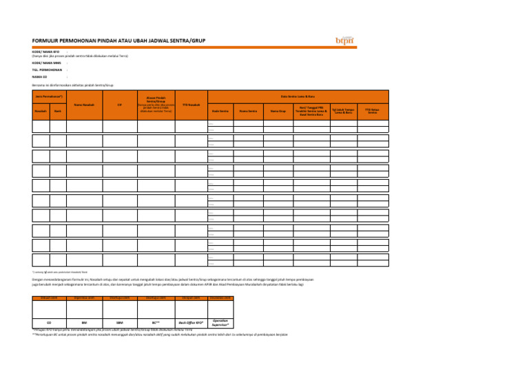2025 Form Nasabah Pindah Sentra - Terra - Final | PDF