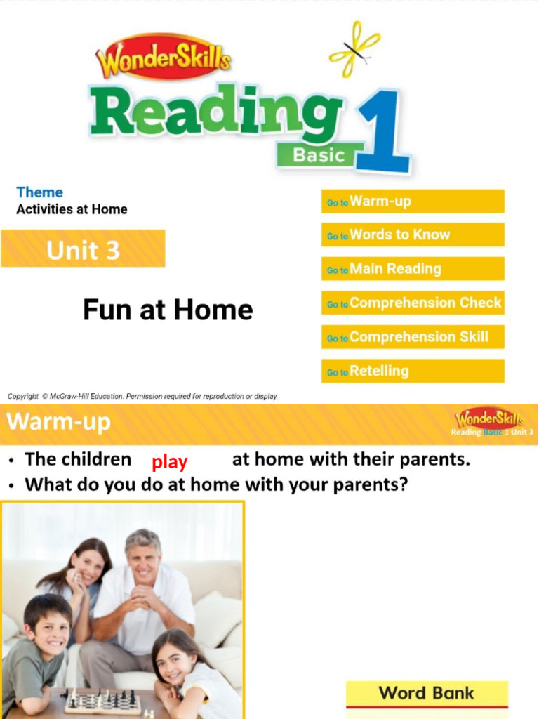 Basic 1 Unit 3 Fun at Home (1) Edited Version | PDF