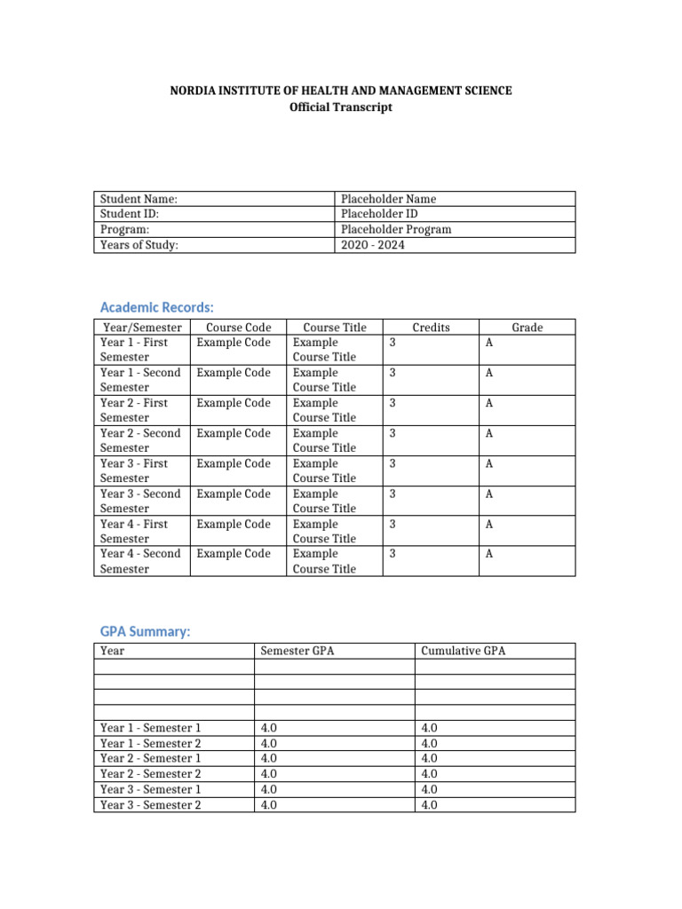 University_Transcript_Template | PDF