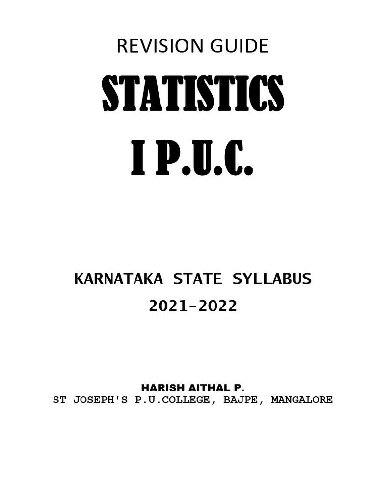 REVISION GUIDE IPUC New | PDF | Mean | Sampling (Statistics)