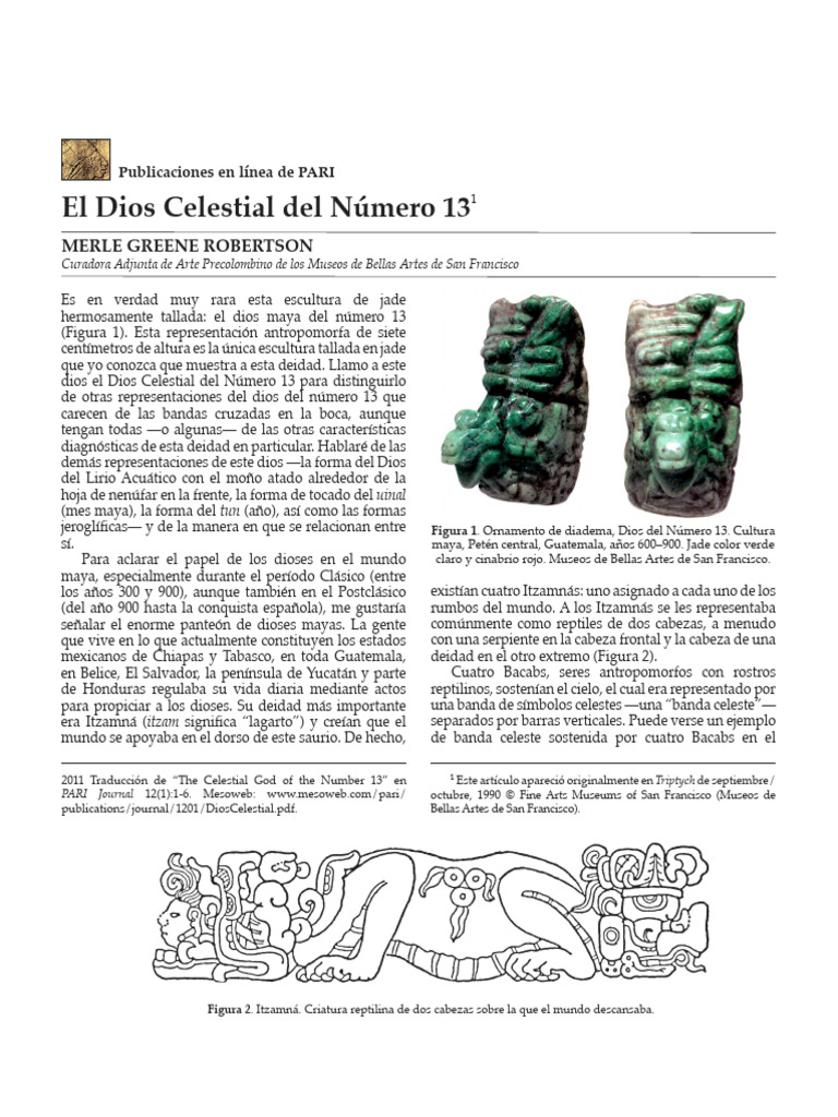 10. El Dios Celestial del Número 13 (Artículo) Autor Merle Greene ...