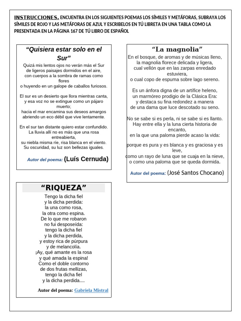 Análisis de Símiles y Metáforas Poéticas | PDF