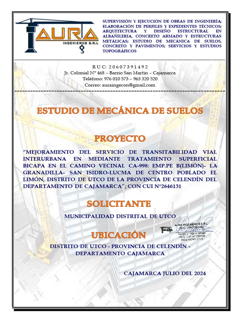 Anexo 00 - INFORME TENICO DE EMS EL LIMON. | PDF | Grava | Suelo