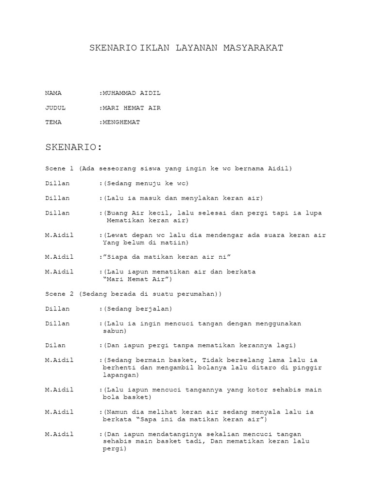 Skenario ILM Muhammad Aidil 2 | PDF