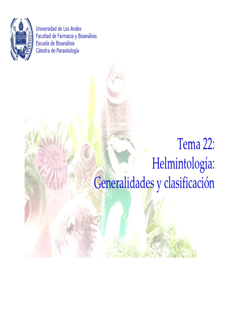 Helmintología: Clasificación y Estructura | PDF | Nematodo | Sistema reproductivo