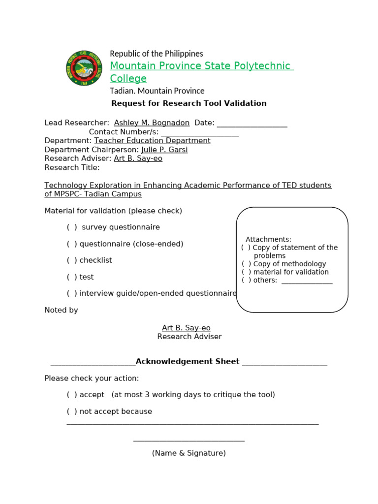 Request-for-Research-Tool-Validation-1 | PDF | Survey Methodology ...