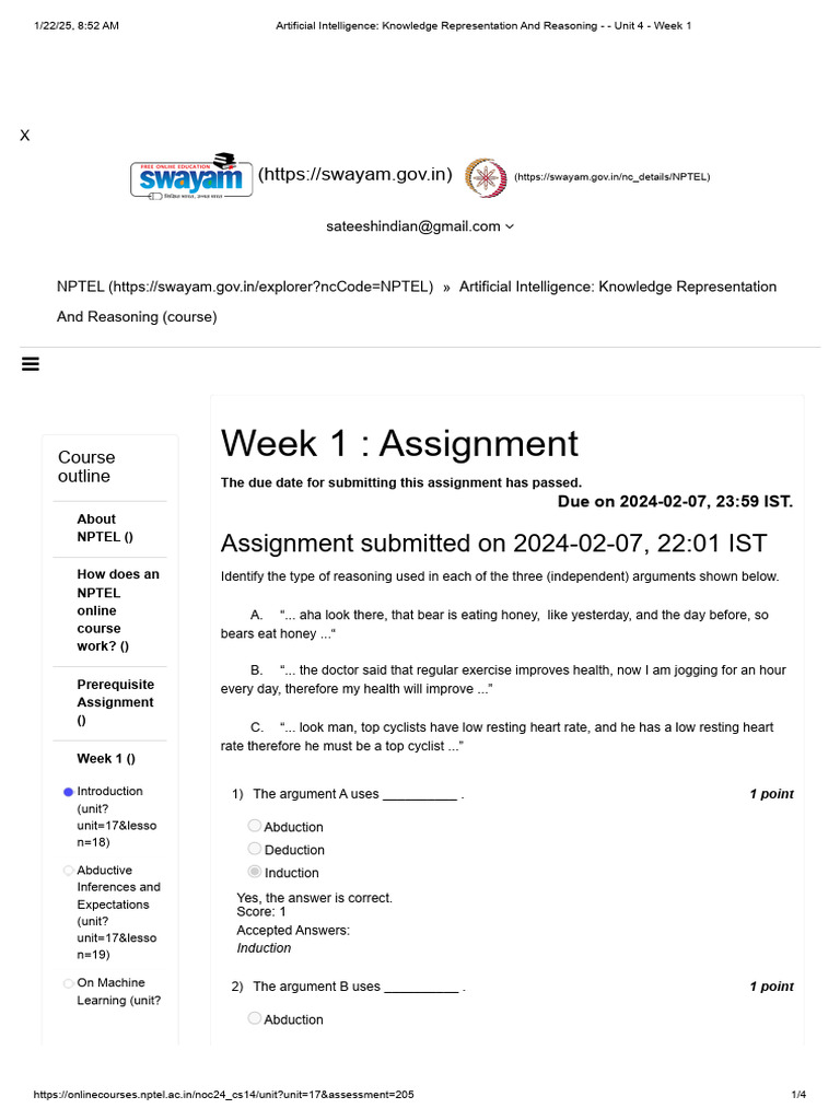 Artificial Intelligence - Knowledge Representation and Reasoning - Unit 4 - Week 1 | PDF ...