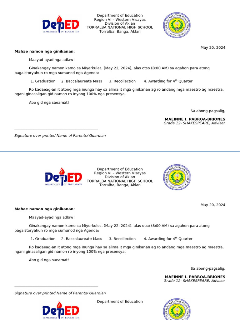 PTA Meeting Letter | PDF