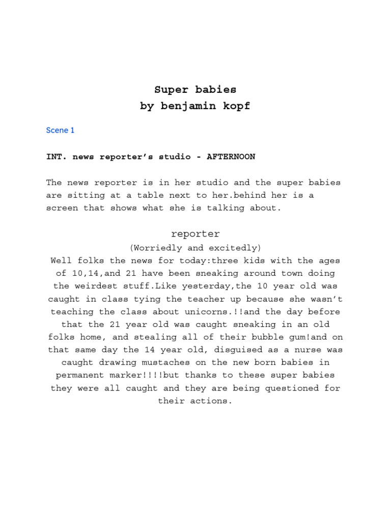 Super Baby Script | PDF