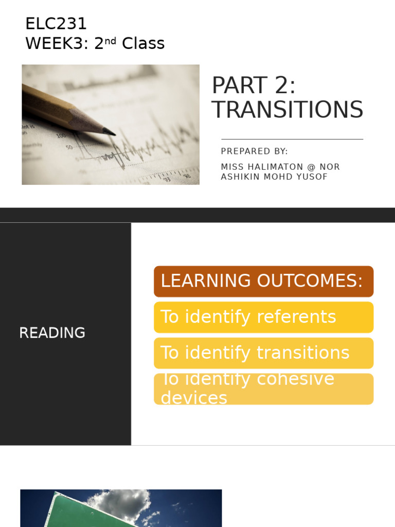 Week3 Reading Part 2 Transitional Words | PDF