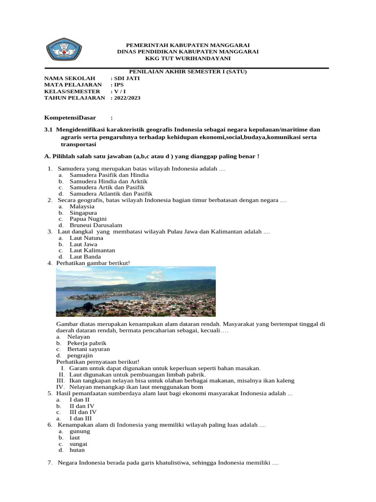 Kartu Soal IPS Kls 5 | PDF