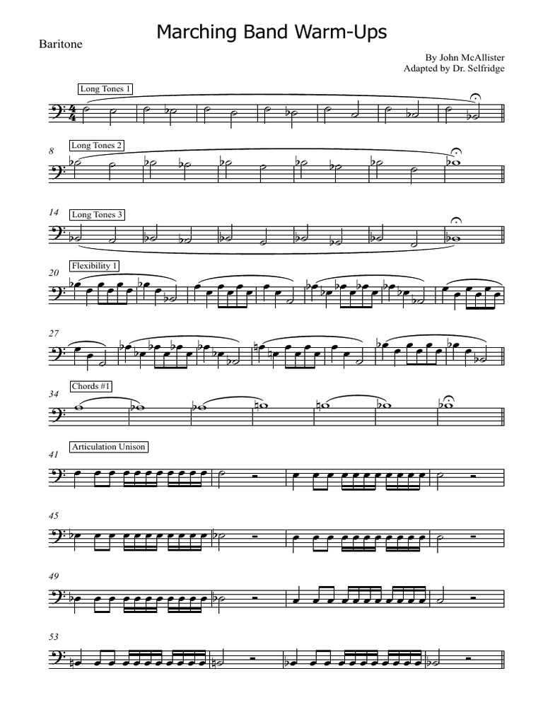 Marching Band Warm Ups - Baritone | PDF