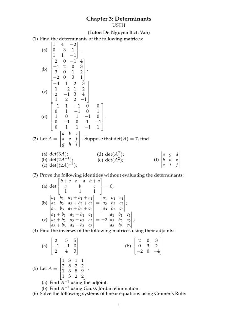 usthLAexercise Chapter3 New | PDF | Eigenvalues And Eigenvectors | Abstract Algebra