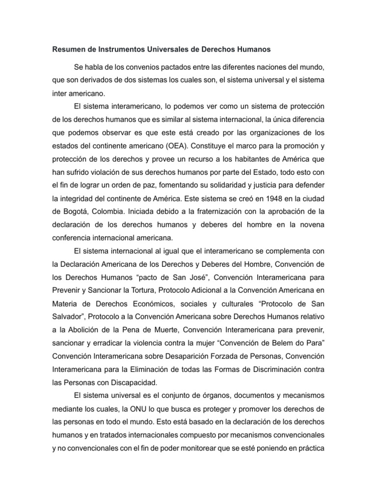 Instrumentos Universales de Derechos Humanos | PDF | Convenio europeo ...