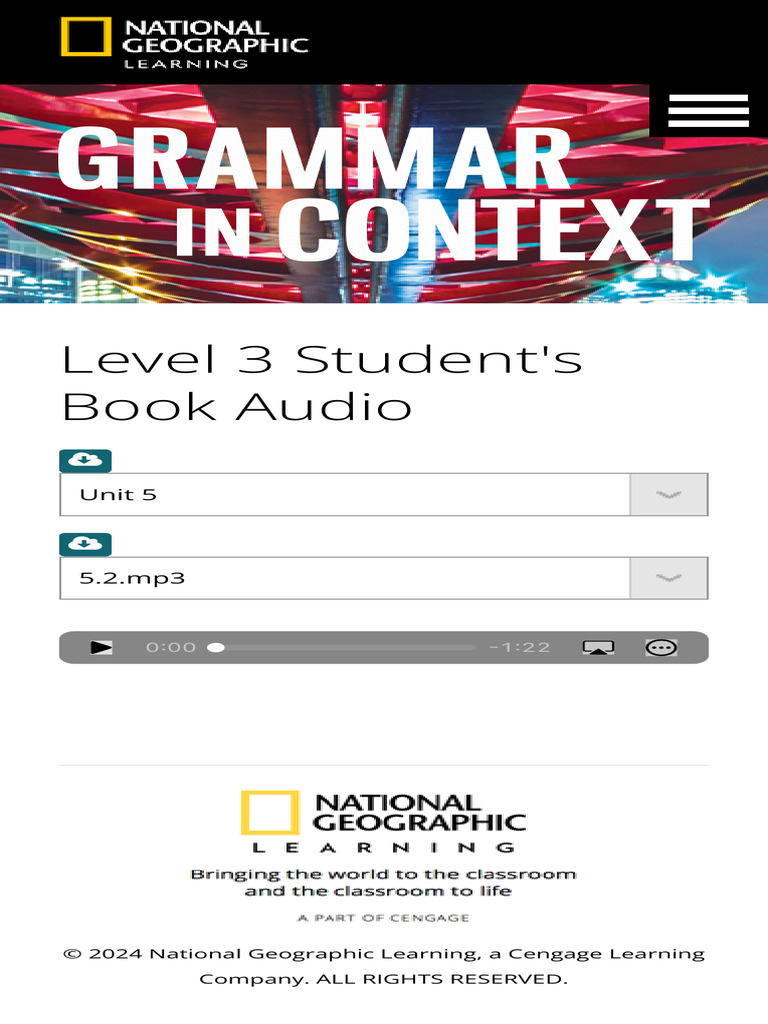 Level 3 Grammar Audio Unit 5 | PDF