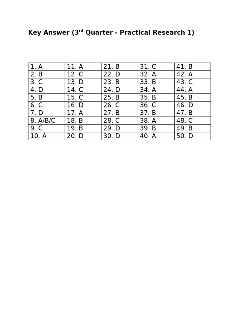 Q3 Key Answer | PDF