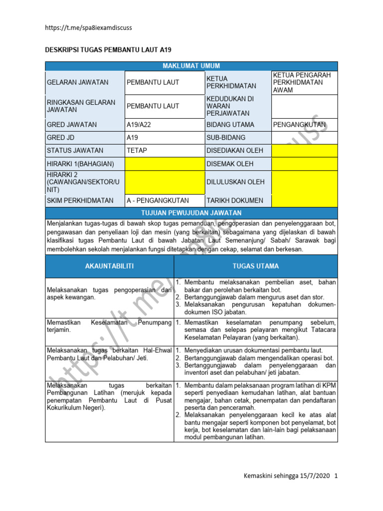 JD Pembantu Laut A19 A22 | PDF