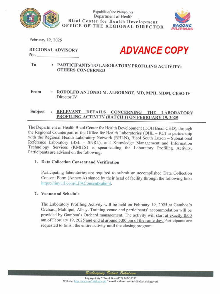 Advance Copy Document Overview | PDF