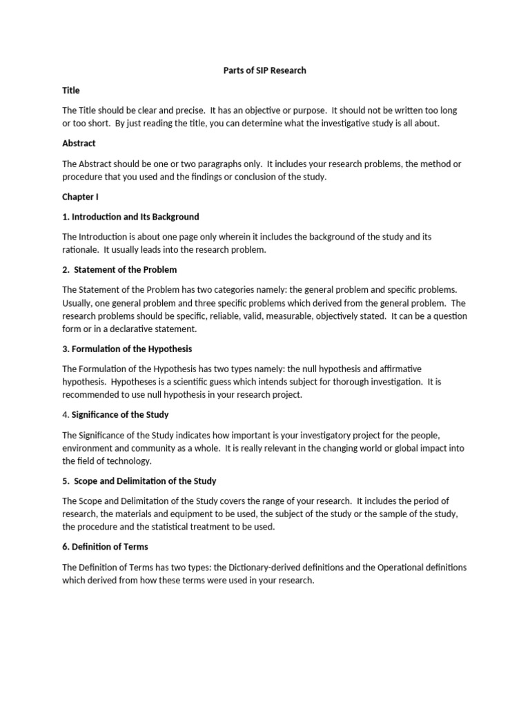 Parts-of-SIP-Research | PDF | Hypothesis | Statistics