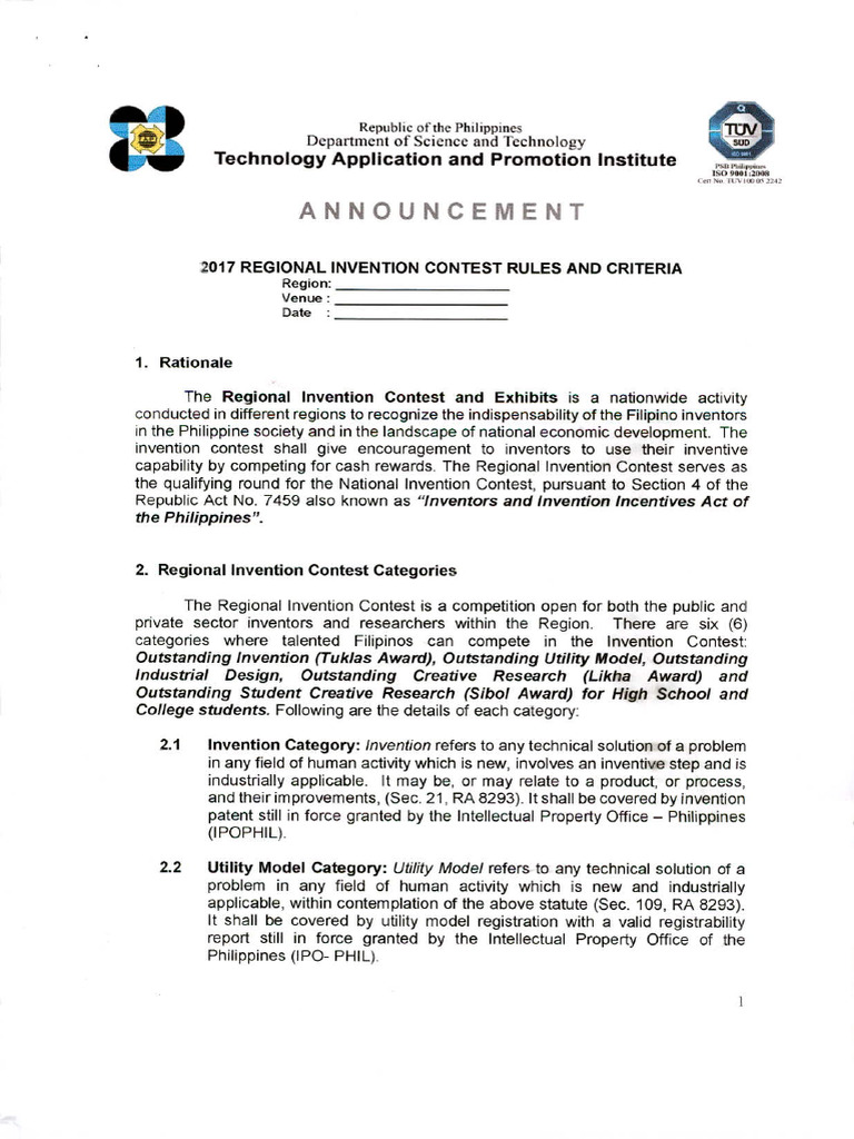 2017 RICE Contest Rules and Criteria Complete | PDF