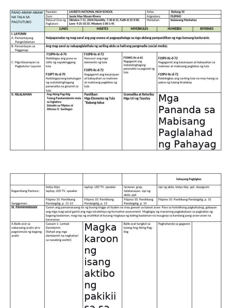 Dll-Tula Mula Sa Inglatera 2024-2025 | PDF