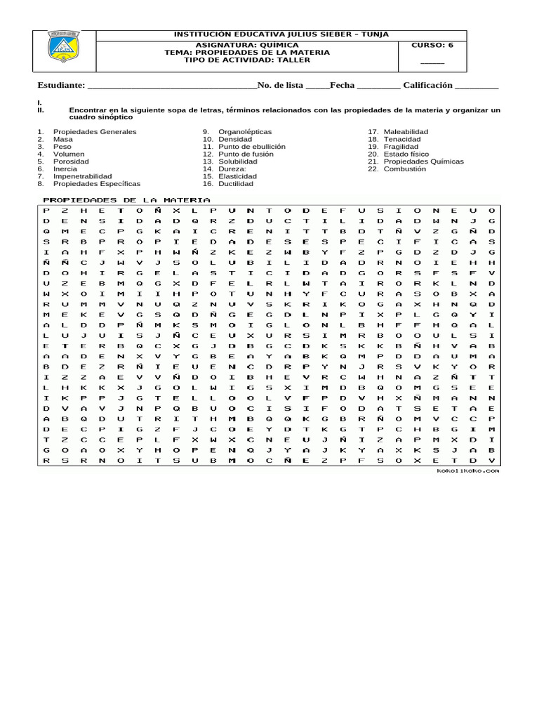 SOPA PROPIEDADES DE LA MATERIA | PDF