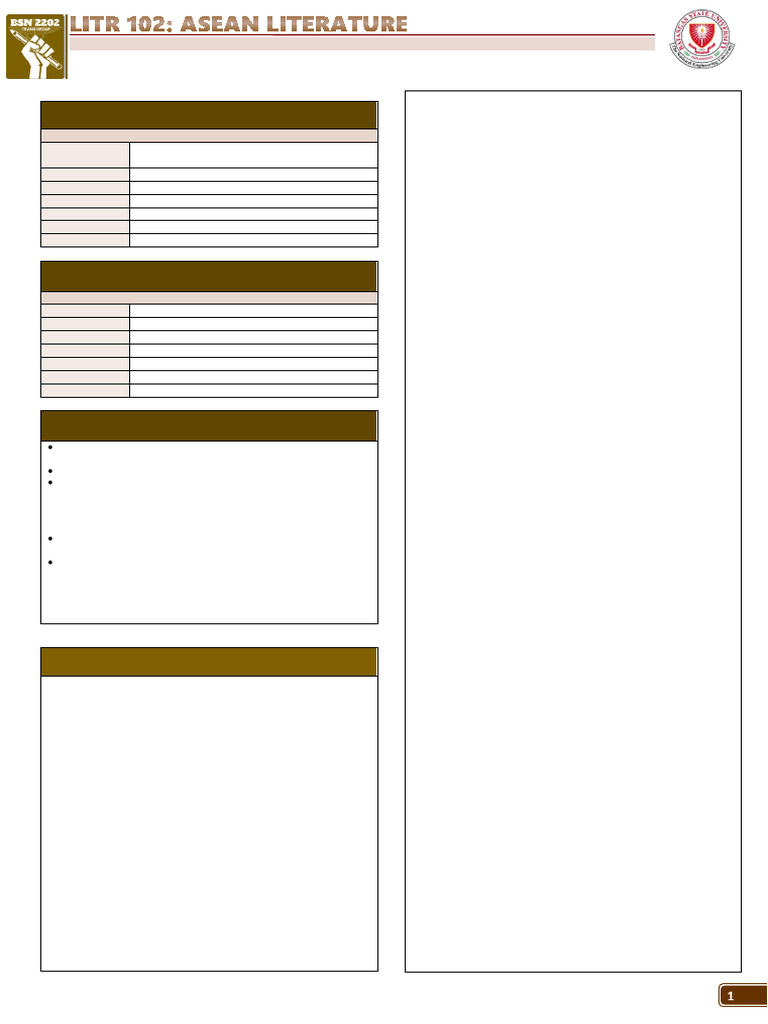 [ASEAN LIT] PHILIPPINE LITERATURE | PDF