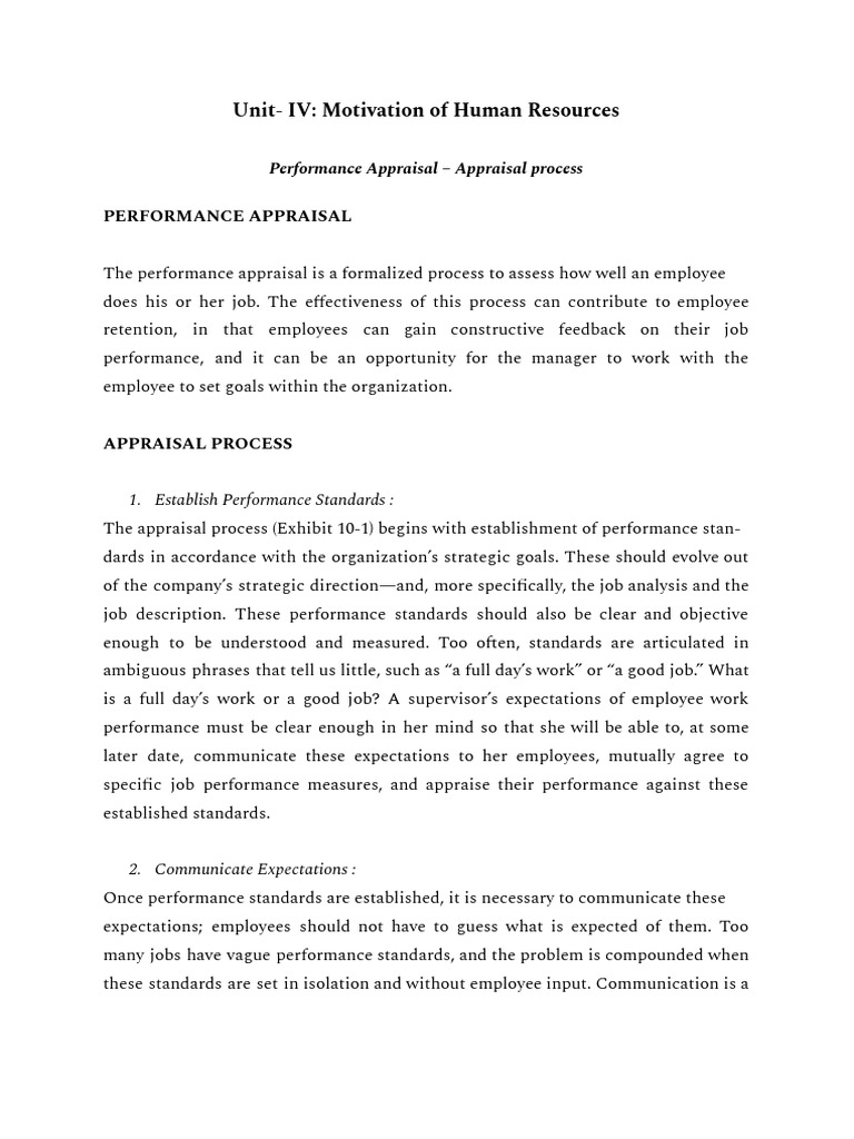 Performance Appraisal Process Explained | PDF | Performance Appraisal ...