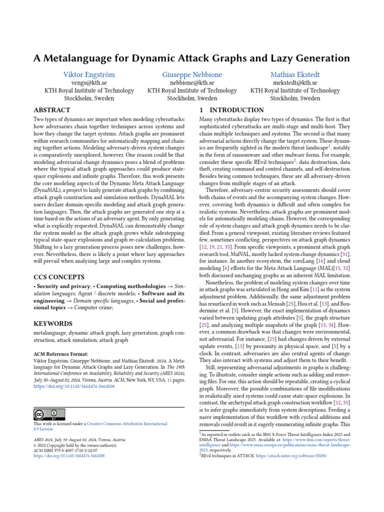 A Metalanguage For Dynamic Attack Graphs and Lazy Generation | PDF | Class (Computer Programming ...