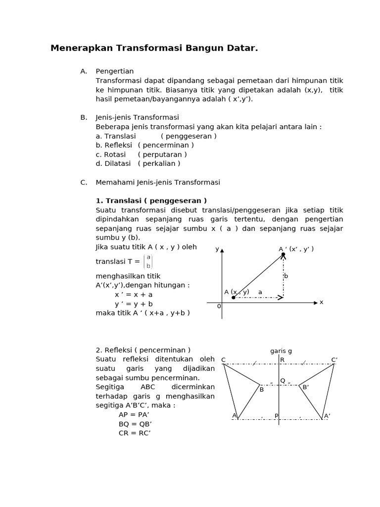 Transformasi Geometri Dasar | PDF