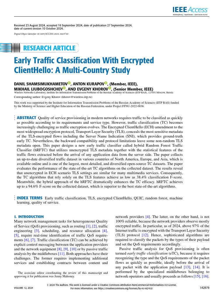 Траффик Early Traffic Classification With Encrypted | PDF | Transport Layer Security | Port ...